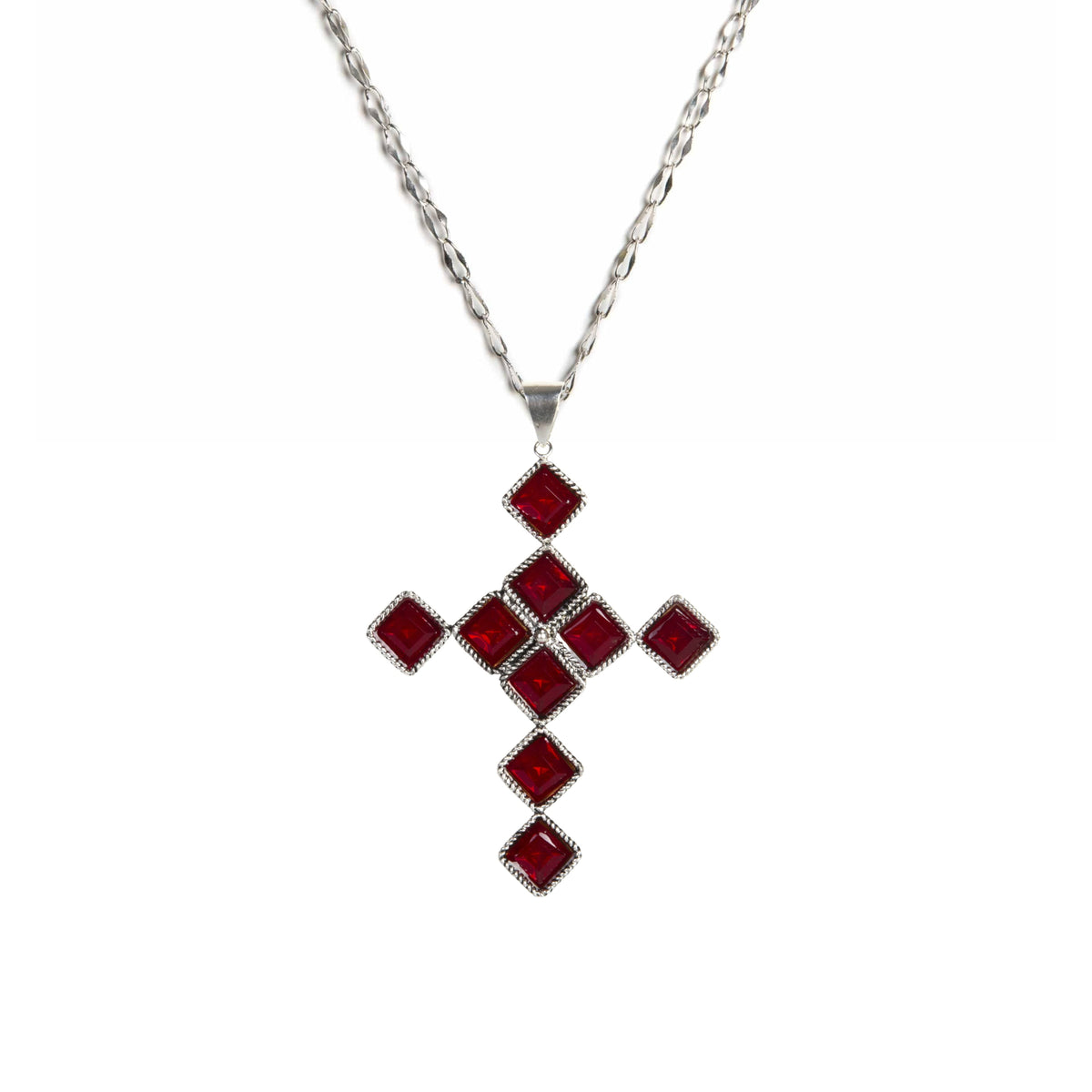 Brigid Cross of Kildare Charm Necklace Fire - Silver – Virgins Saints ...