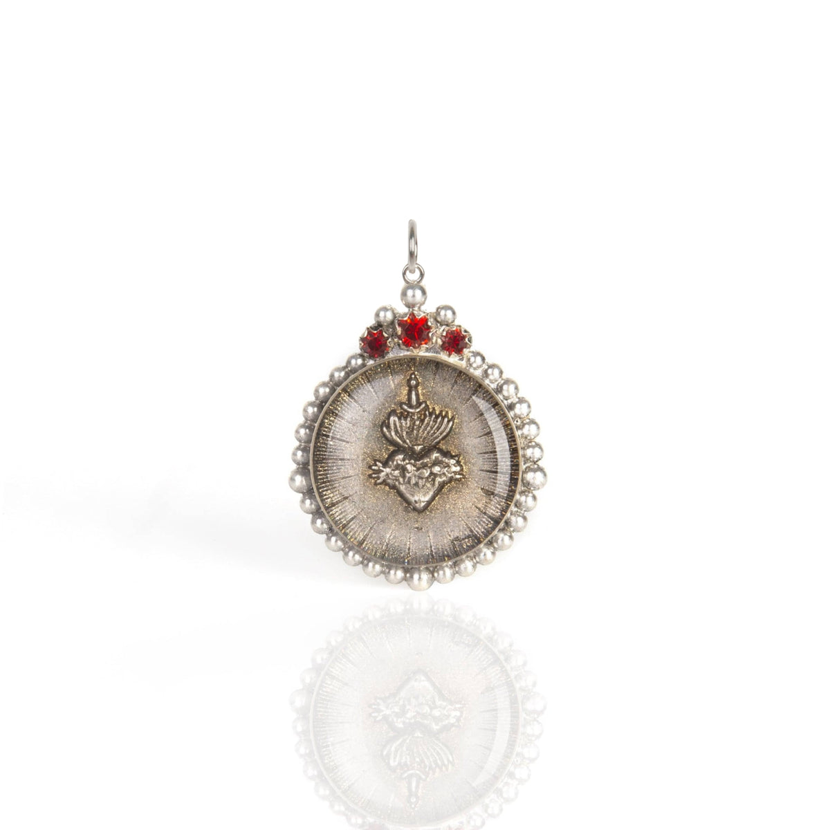 Peace & Love Charm Red Magma - Silver – Virgins Saints & Angels