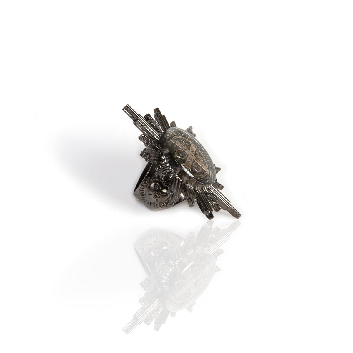 Glorious Ring - San Benito Gunmetal – Virgins Saints & Angels