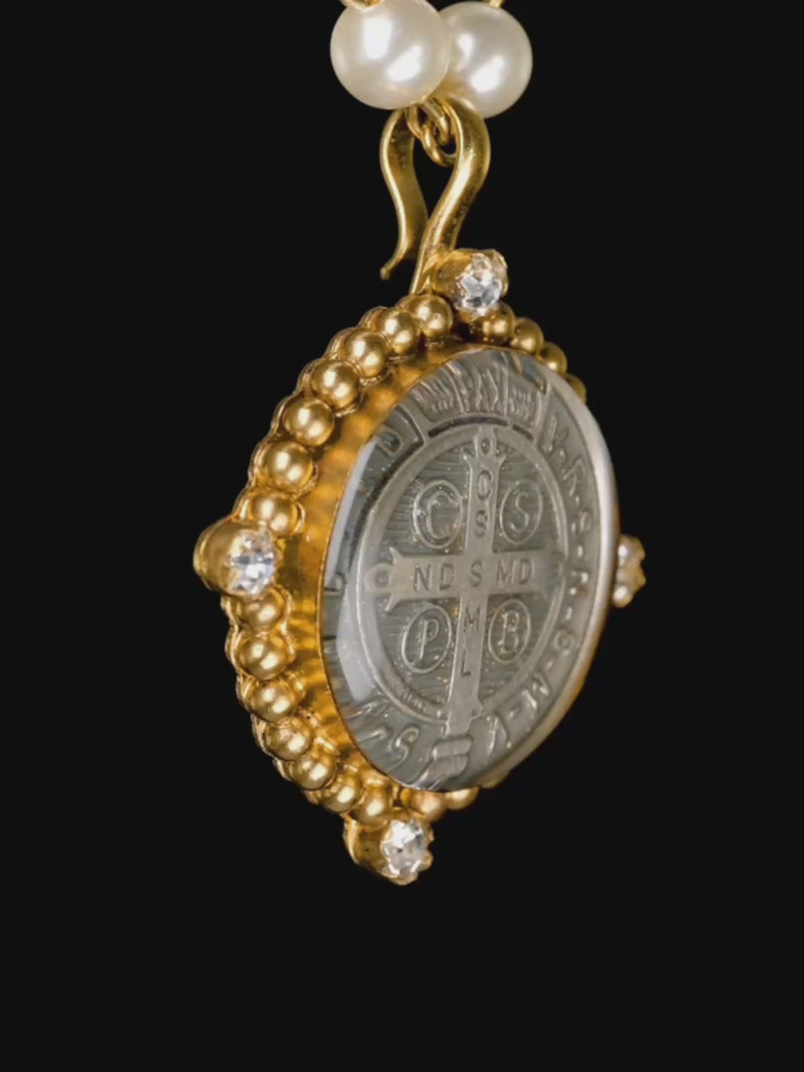 Bespoke San Benito Medallion - Gold – Virgins Saints & Angels